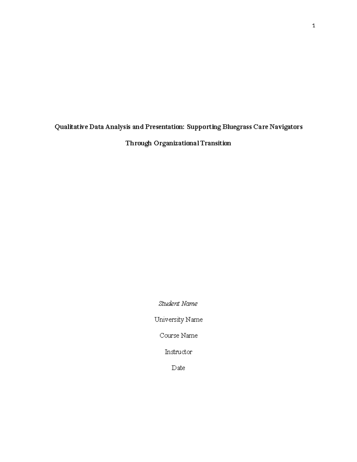 Qualitative Data Analysis: BCN Caregiver Needs Assessment Study - Studocu