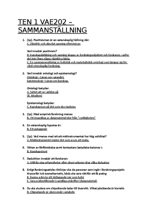 VAE202 övningsmaterial - Förklara skillnaden mellan beroende och ...