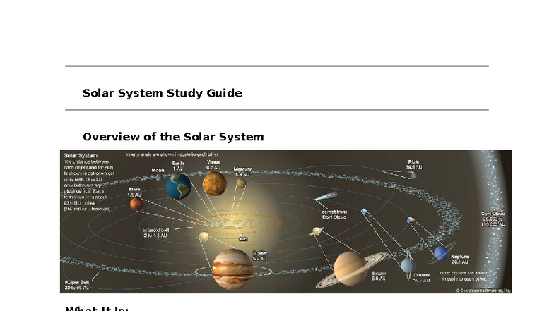 Solar System Overview: Key Concepts & Facts (Space Science L3) - Studocu