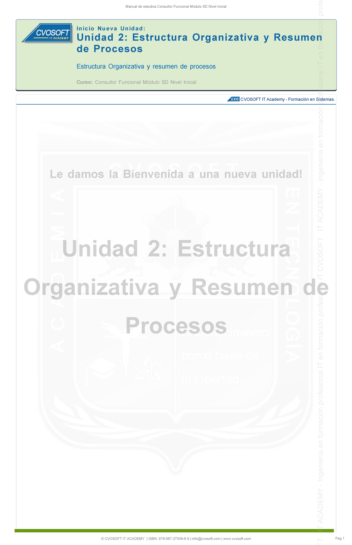 Manual de Estudios: Consultor Funcional SD Nivel Inicial - Unidad 2 ...