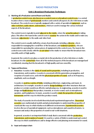 Complete Notes- Introduction to Broadcast Media - Introduction to ...