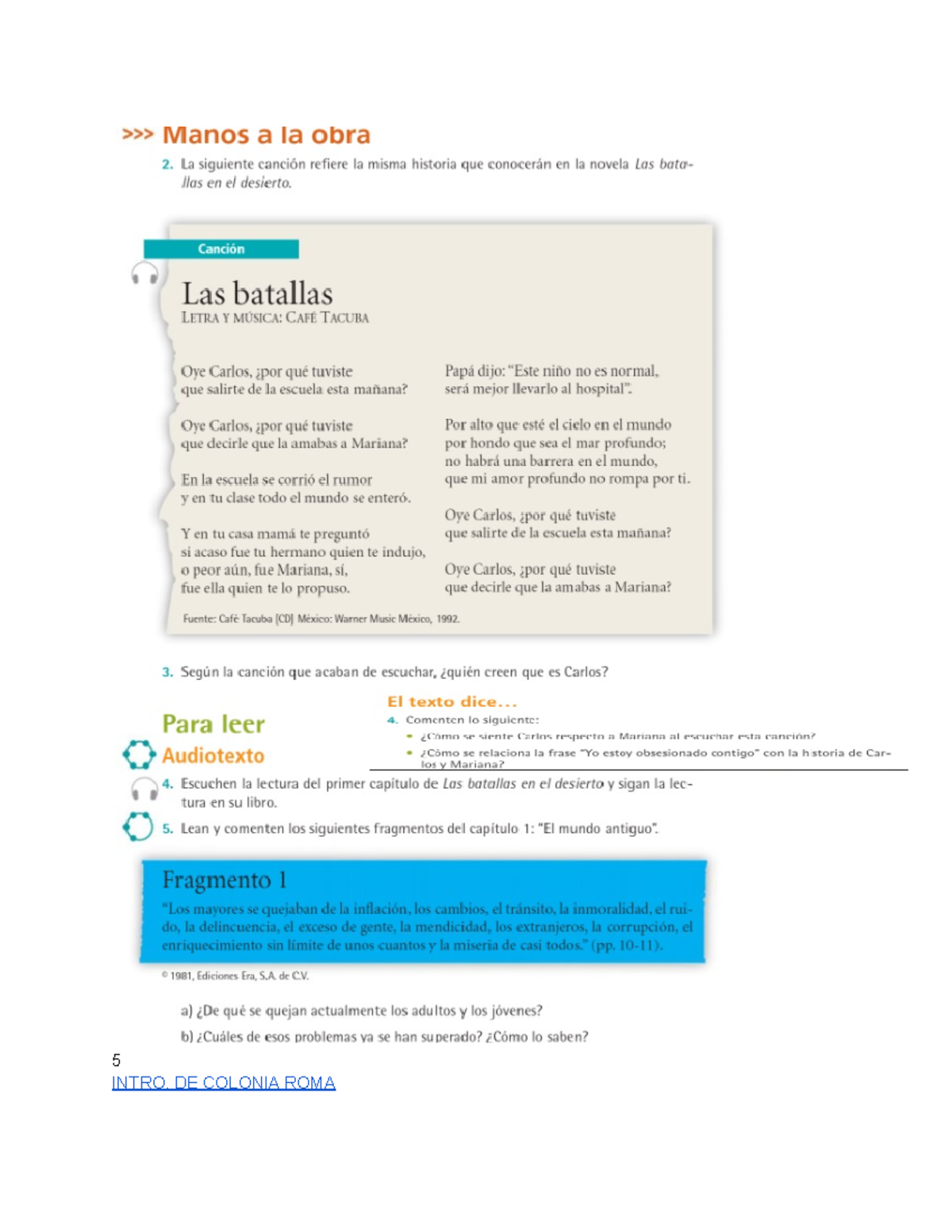 Comprensión de "Las Batallas en el Desierto" - Colonia Roma Analysis ...