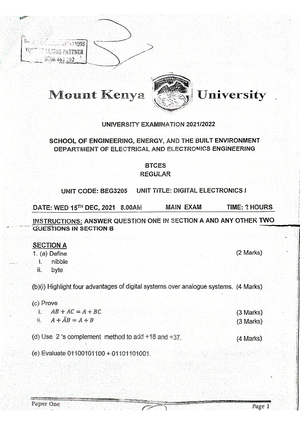 Digital Electronics Lecture Notes - Chapter 1 NUMBER SYSTEMS AND CODES ...