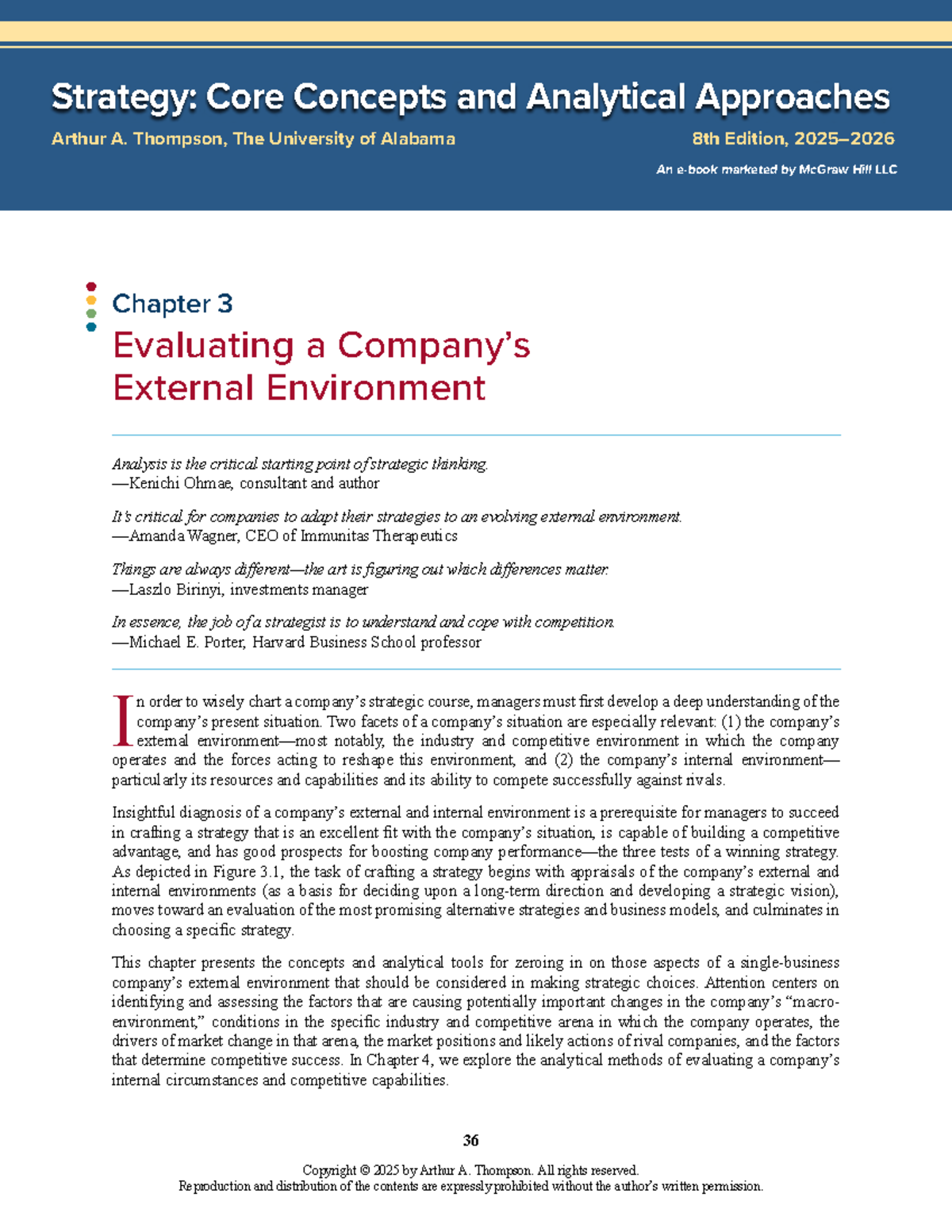 Chapter 3: Evaluating the External Environment in Strategic Management (MGT 101) - Studocu