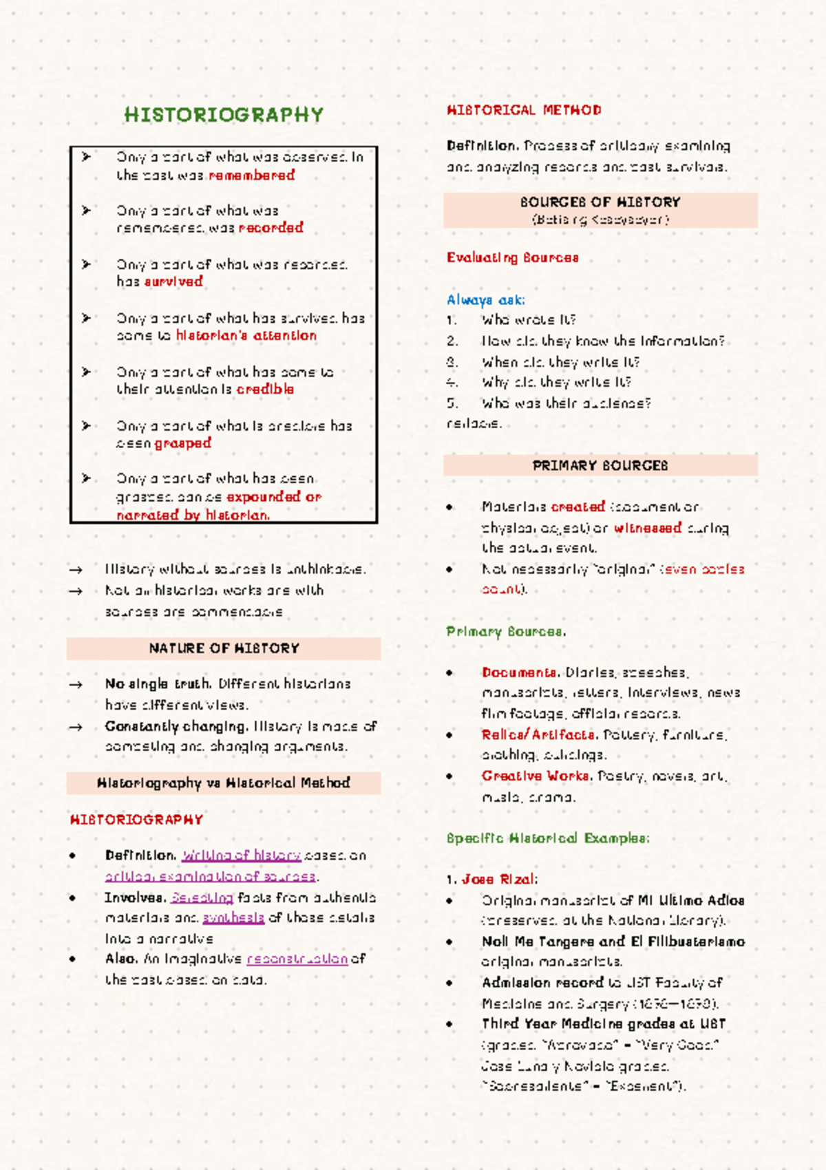 RPH - Historiography & Historical Method: Analyzing Sources and Truths ...