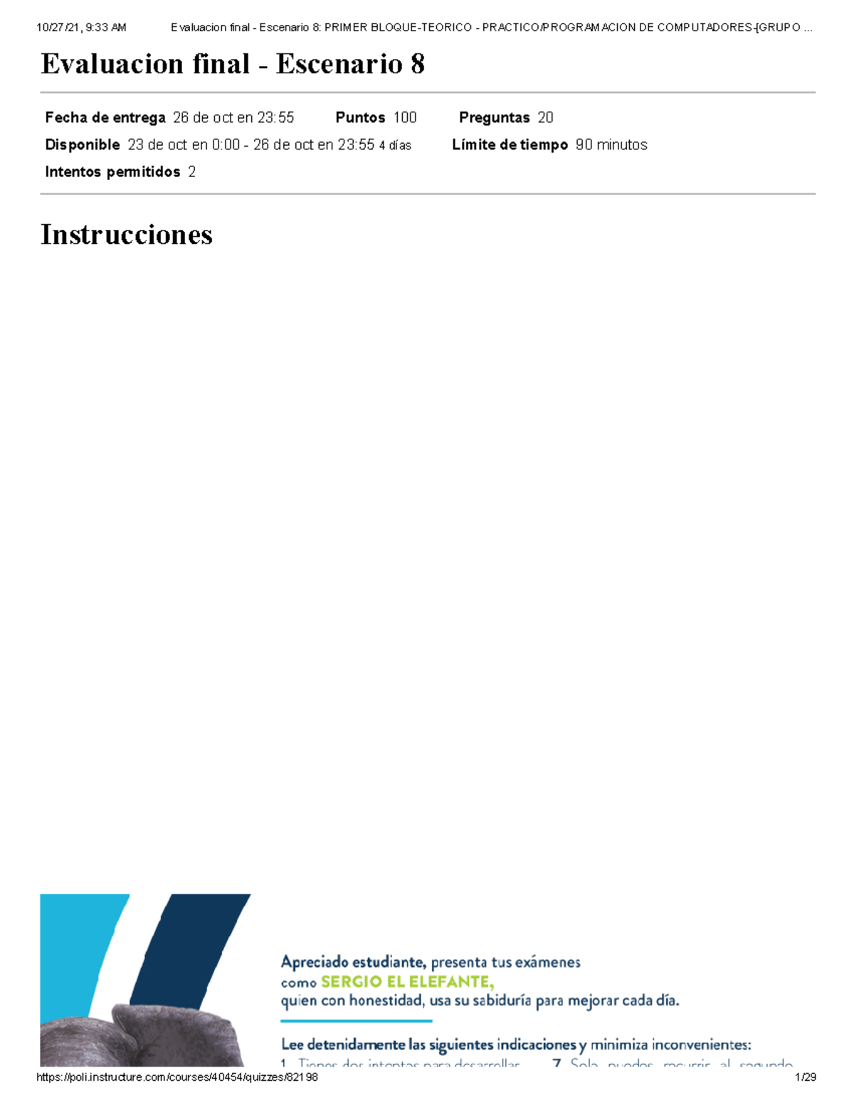 Evaluacion final - Escenario 8 Primer Bloque- Teorico - Practico Programacion DE Computadores ...