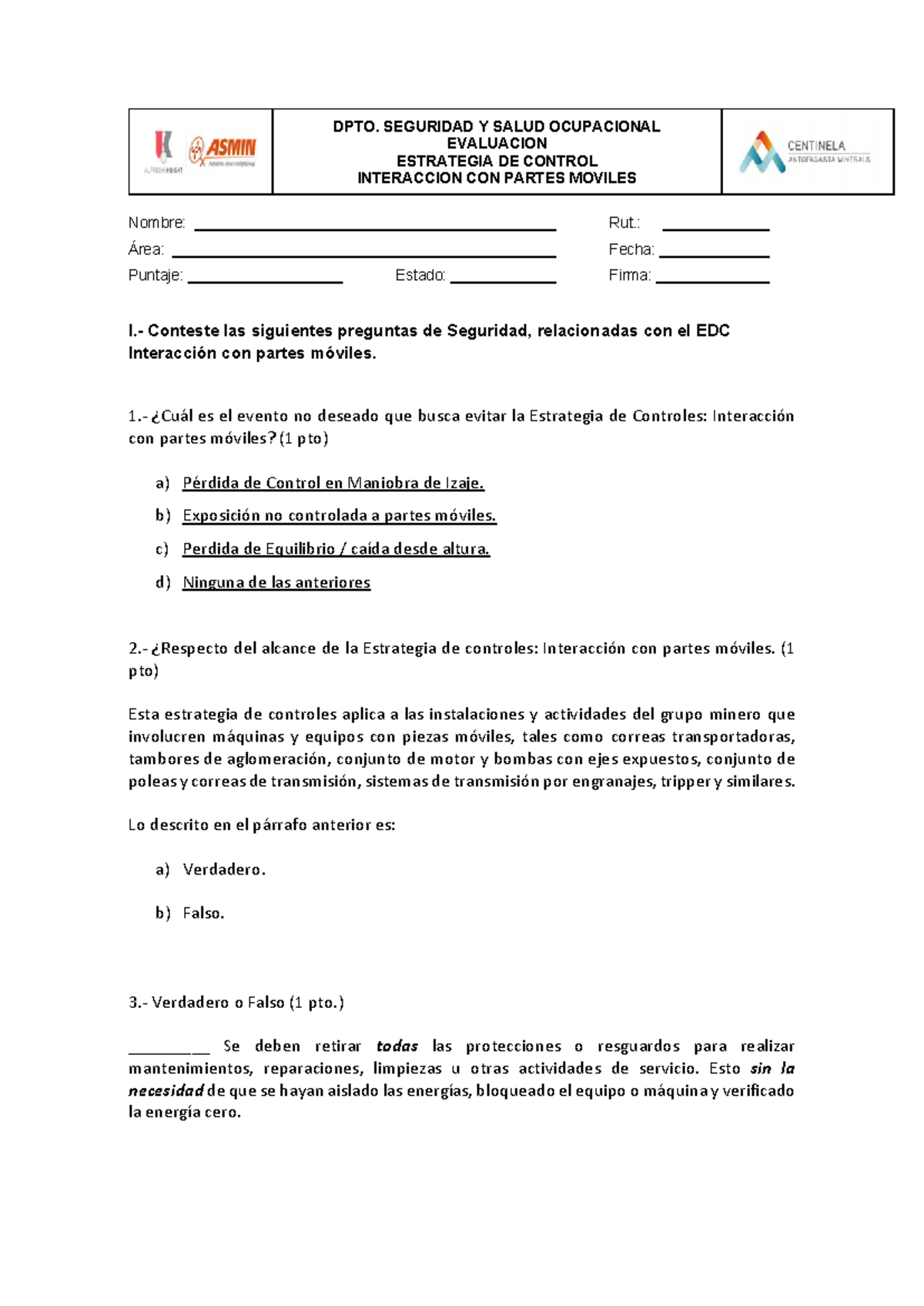Evaluación de Estrategia de Control EDC: Interacción con Partes Móviles ...