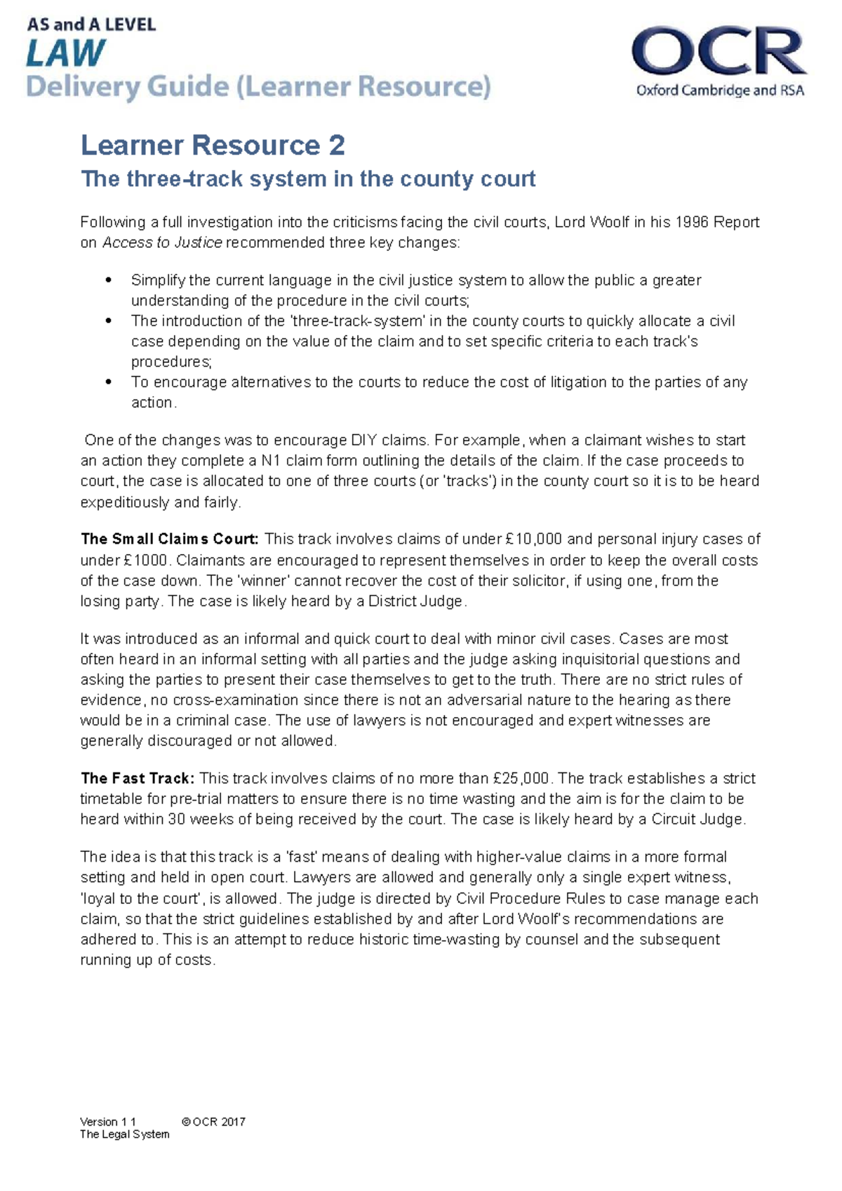 403036 The Three Track System in the County Court: A Comprehensive ...