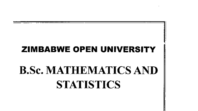 ZOU Module: Statistical Inference 1 - A Guide for Students - Studocu