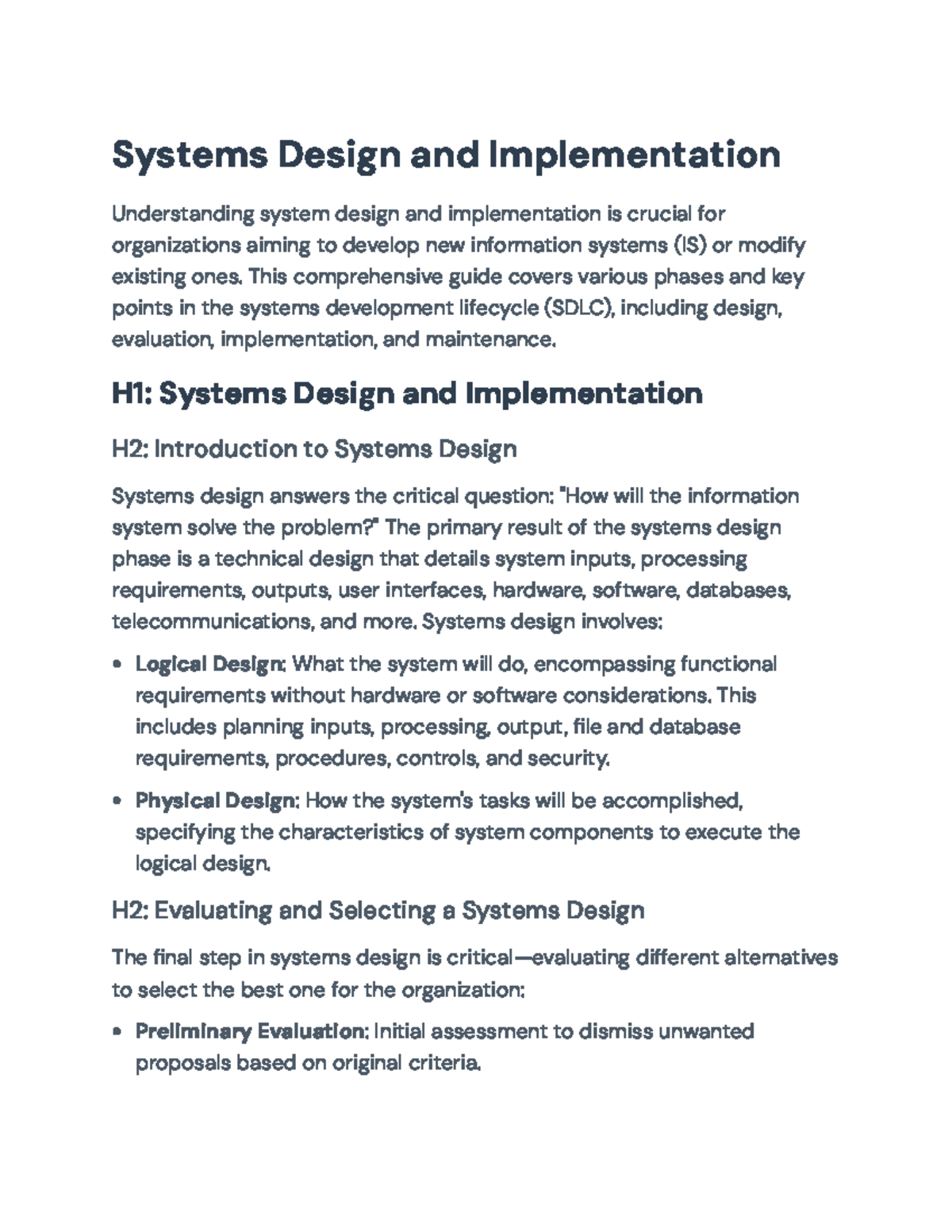 Systems Design and Implementation: A Comprehensive Guide on SDLC - Systems Design and ...