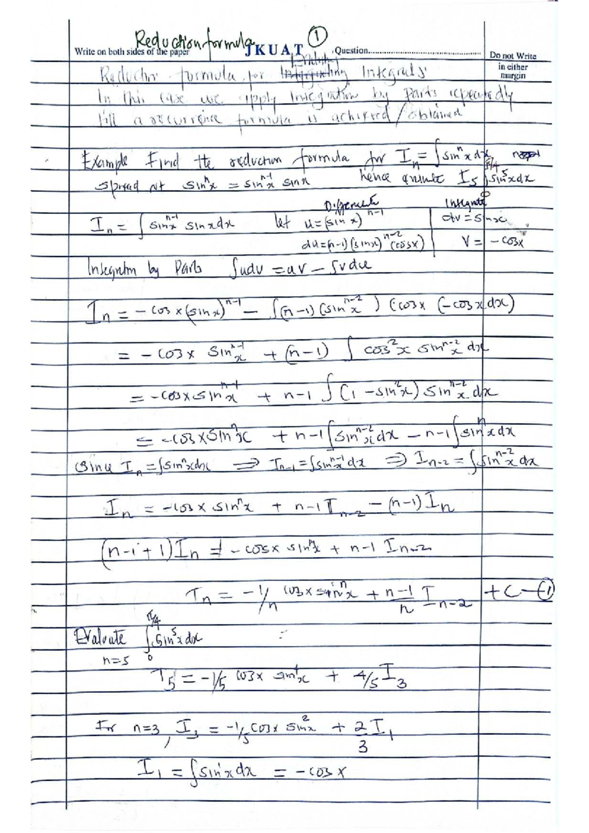 Integration Practice Materials for Calculus 3 - JKUAT - Studocu