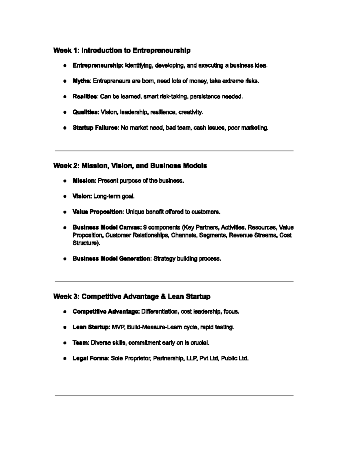 ENT 101: Week 1-7 Overview of Entrepreneurship Concepts and Practices ...