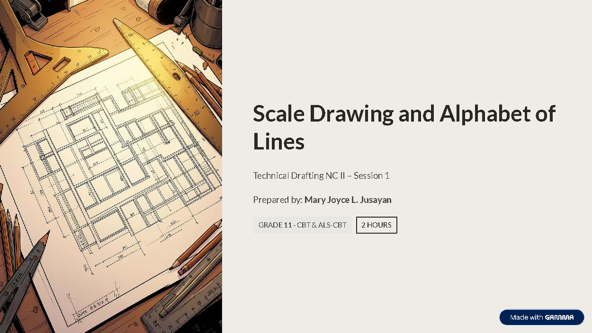 Scale Drawing & Alphabet of Lines - Technical Drafting NC II - Studocu