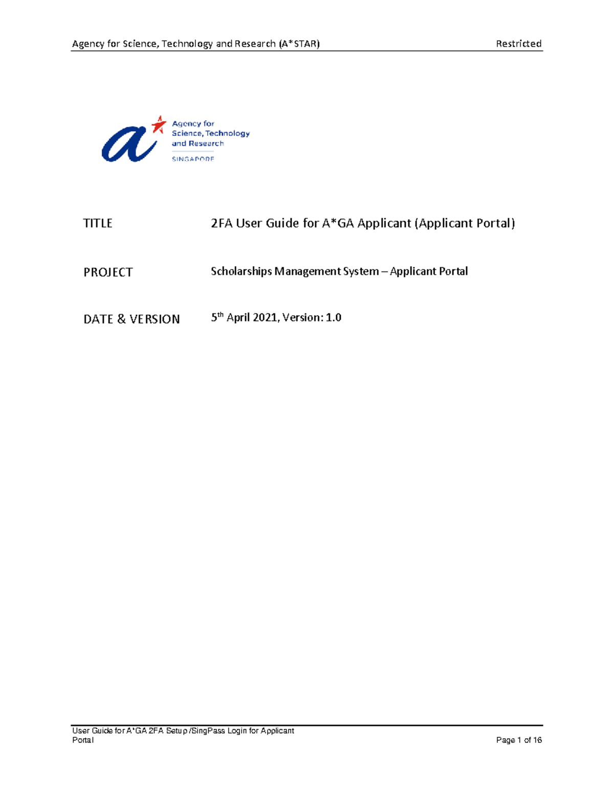 Help Guide - 2FASetup Applicant - User Guide for AGA 2FA Setup ...
