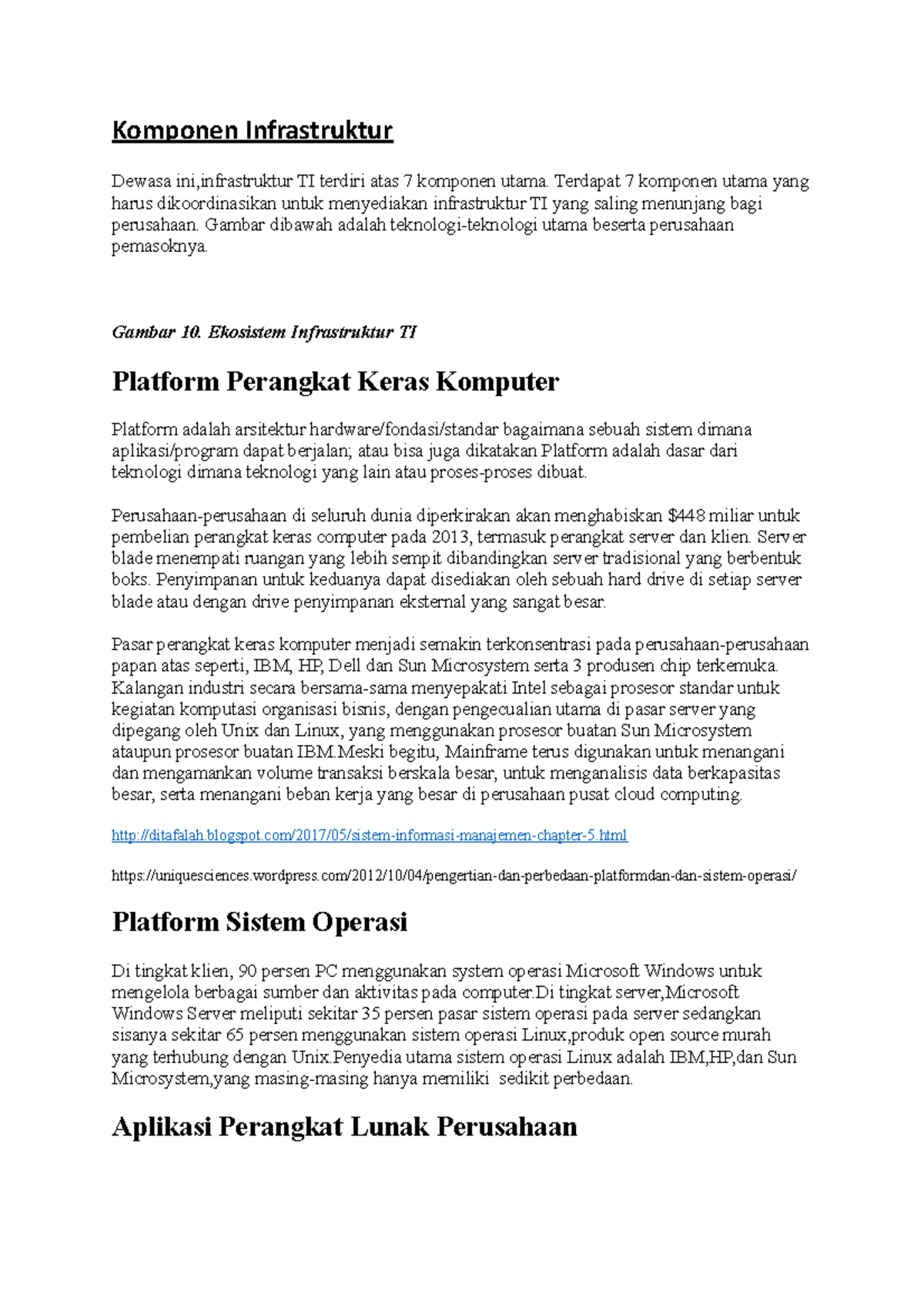 Infrastruktur TI: 7 Komponen Utama dan Platform Pendukungnya - Studocu