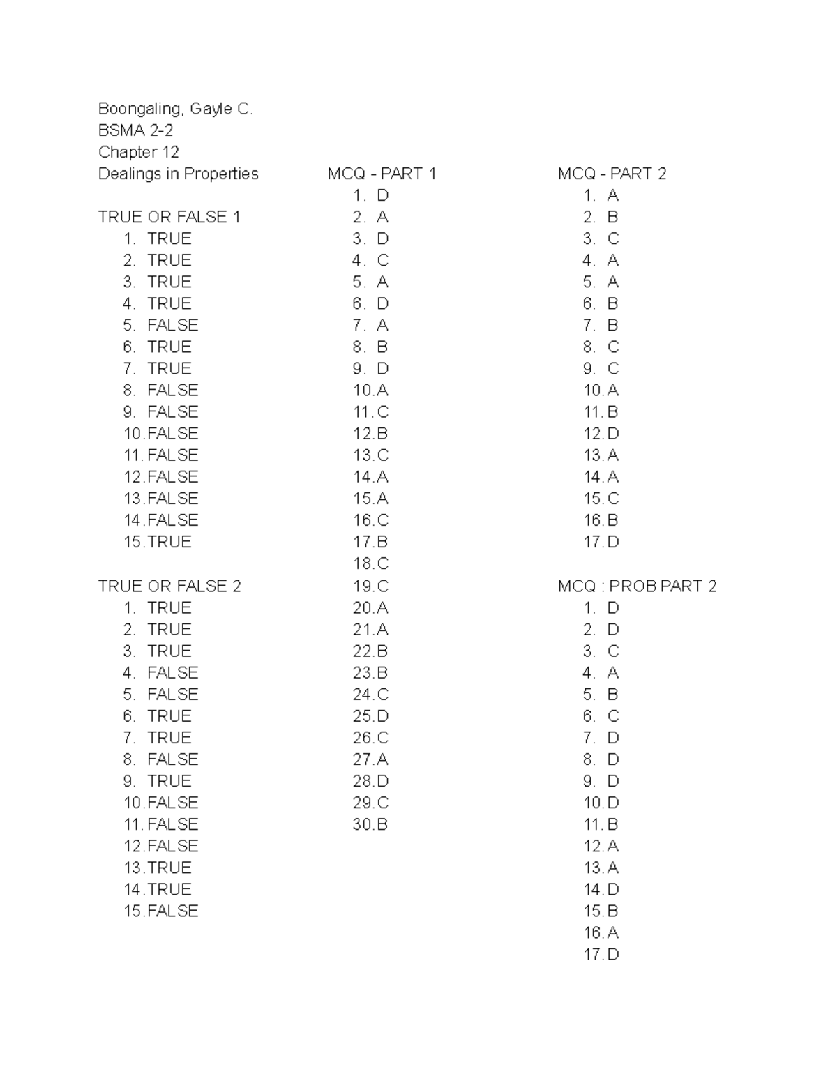 Income Taxation 12-13C: Chapter 12 & 13 Exercises and MCQs - Studocu