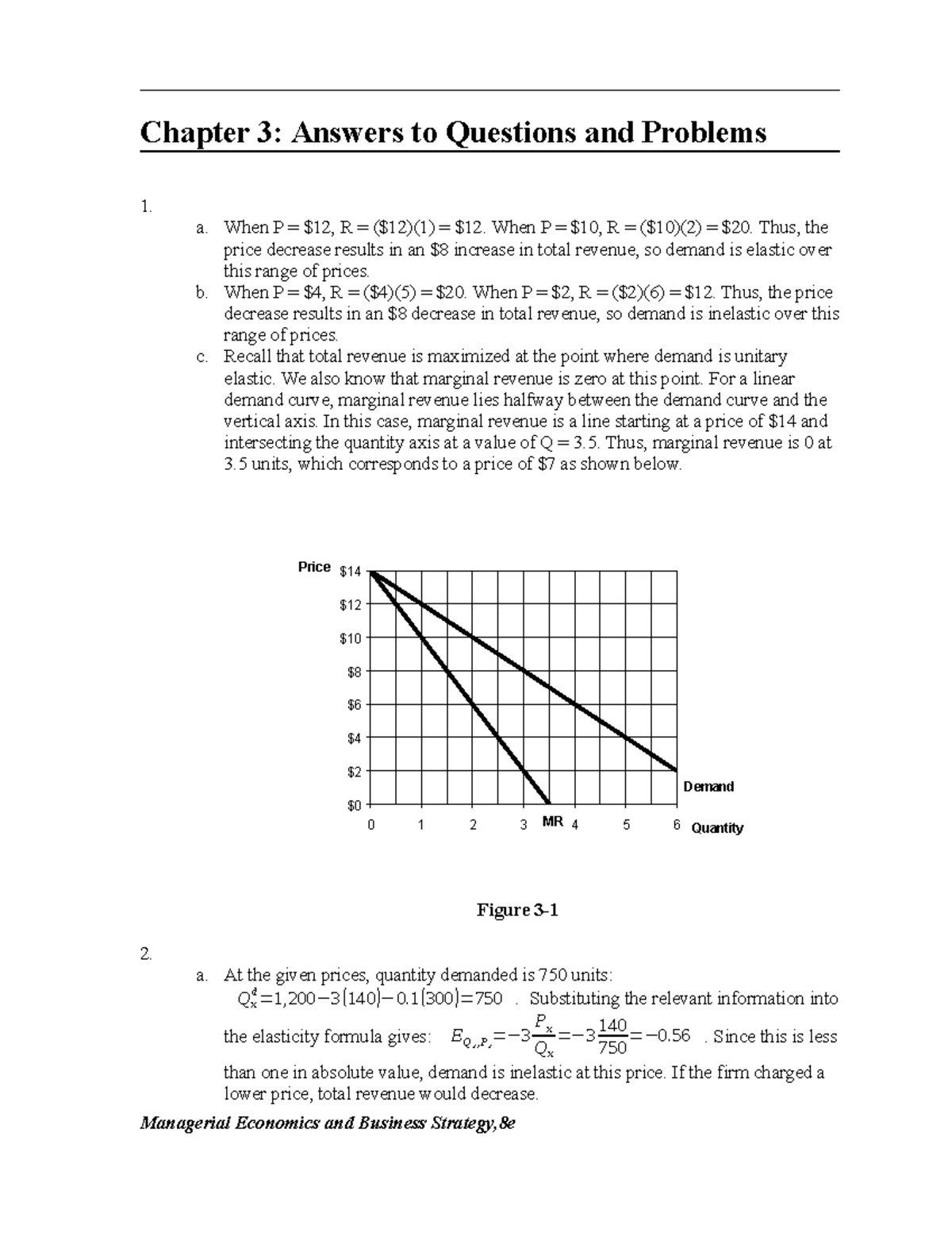 Chapter 3: Complete Solutions to Questions in Managerial Economics ...