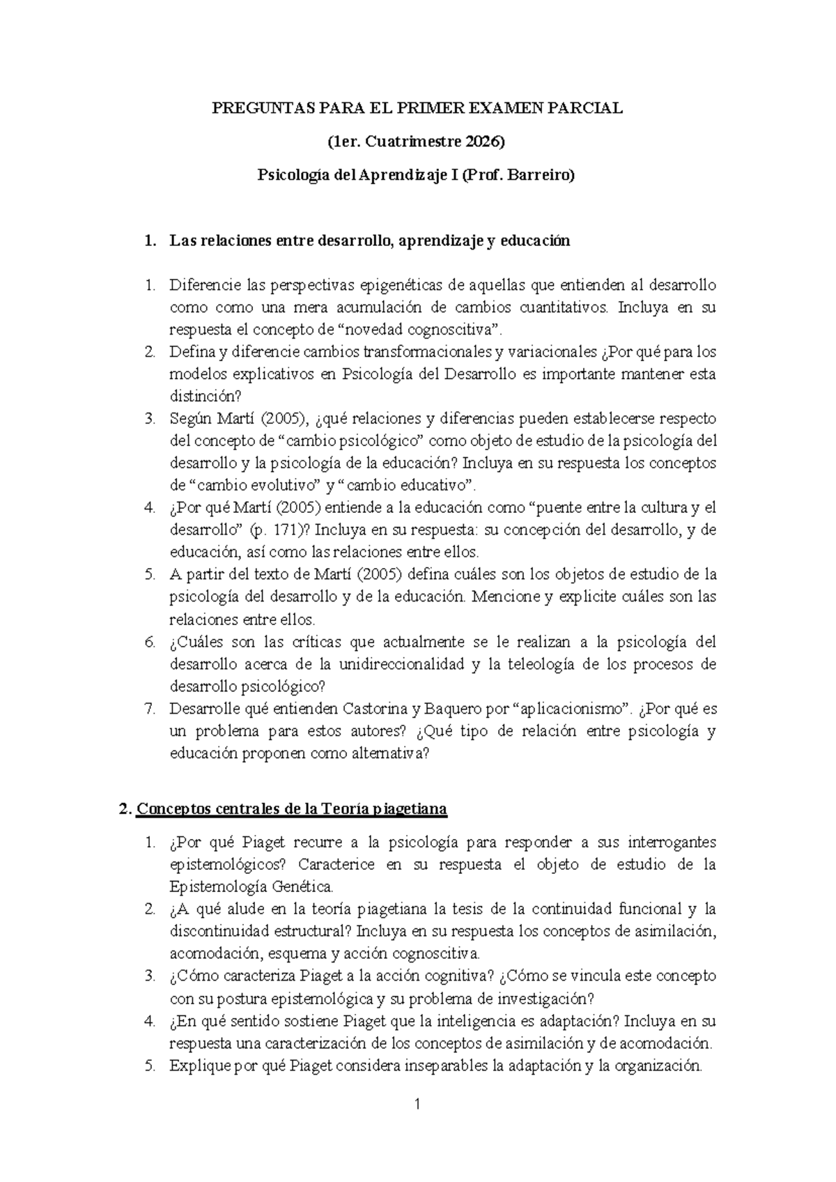 Preguntas para el Examen Parcial de Psicología del Aprendizaje I (1er ...