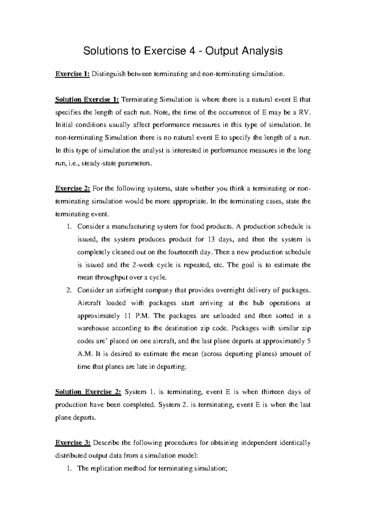 4-Output Analysis Exercise Solutions: Terminating vs. Non-Terminating ...
