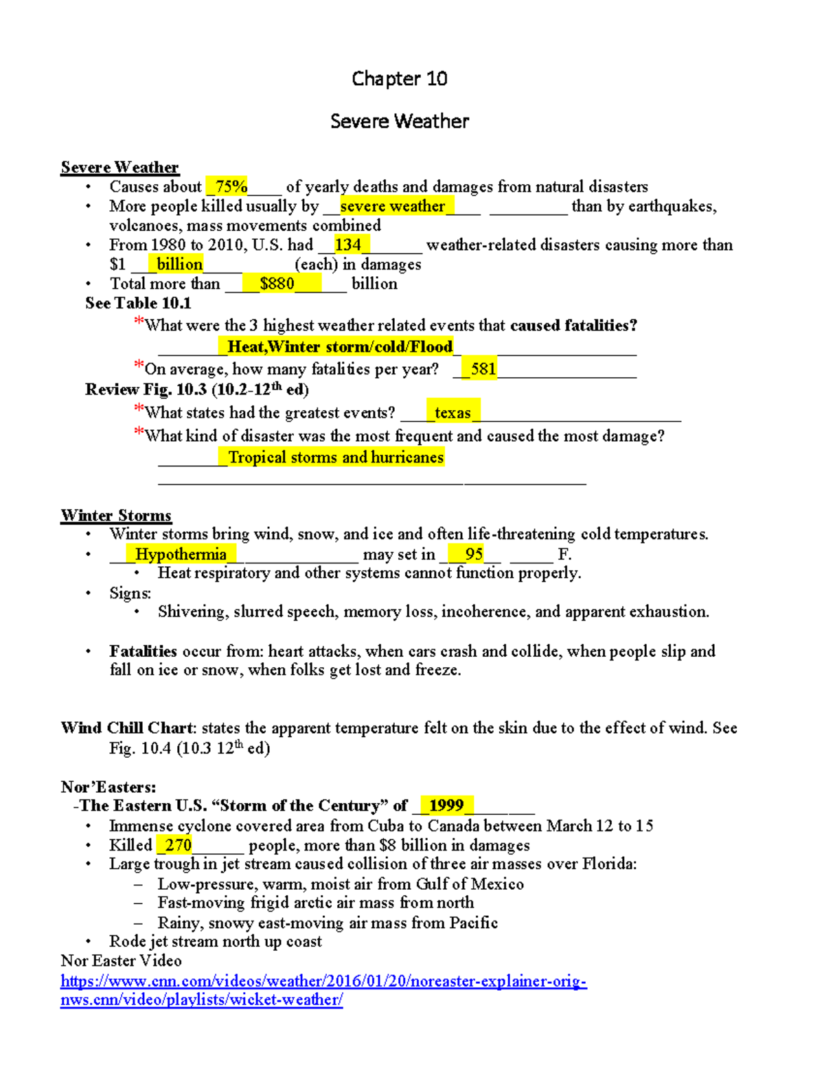 Chapter 10: Severe Weather and Its Impact on Fatalities (F 24) - Studocu