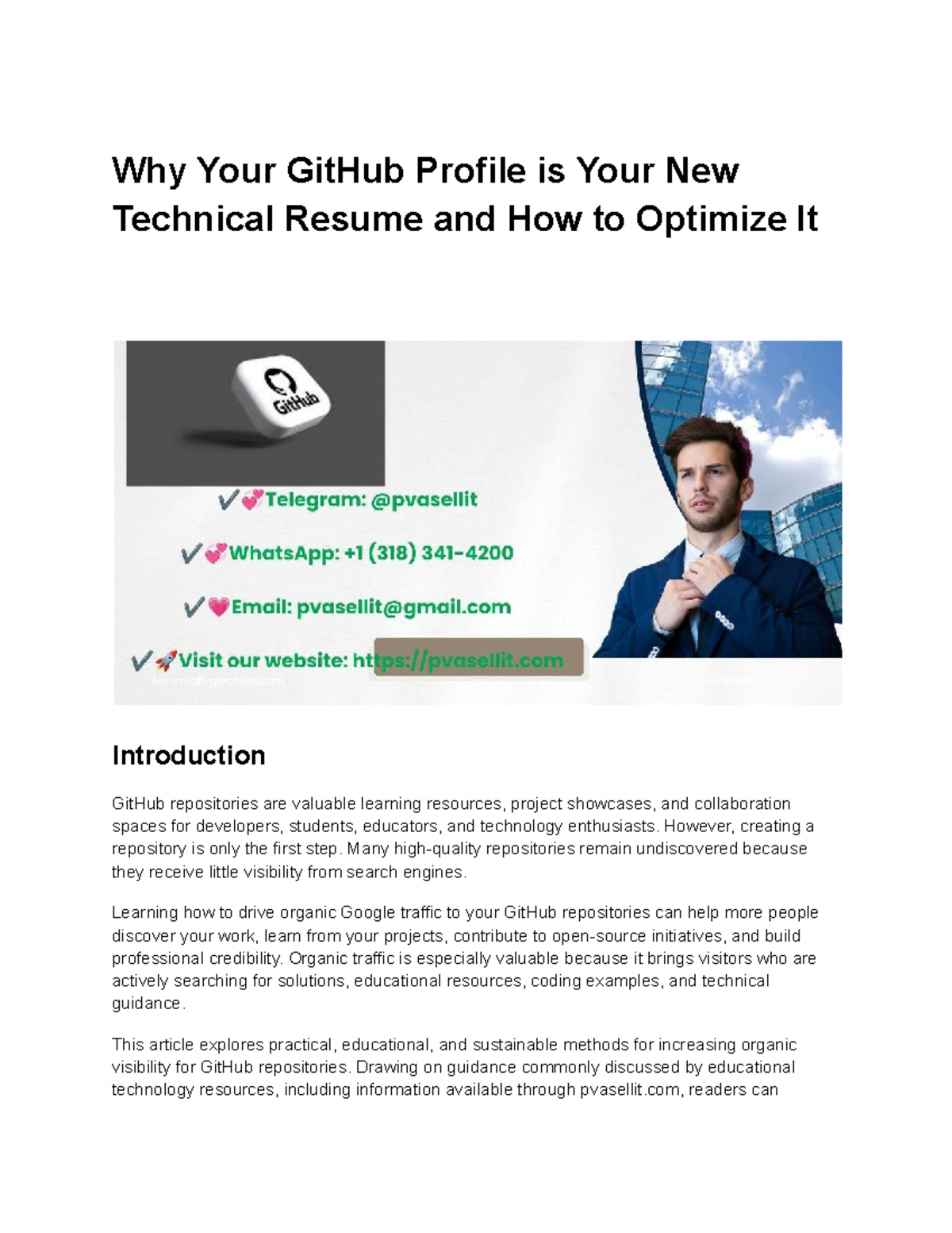 Optimizing Your GitHub Profile: A Guide to Enhancing Visibility - Studocu