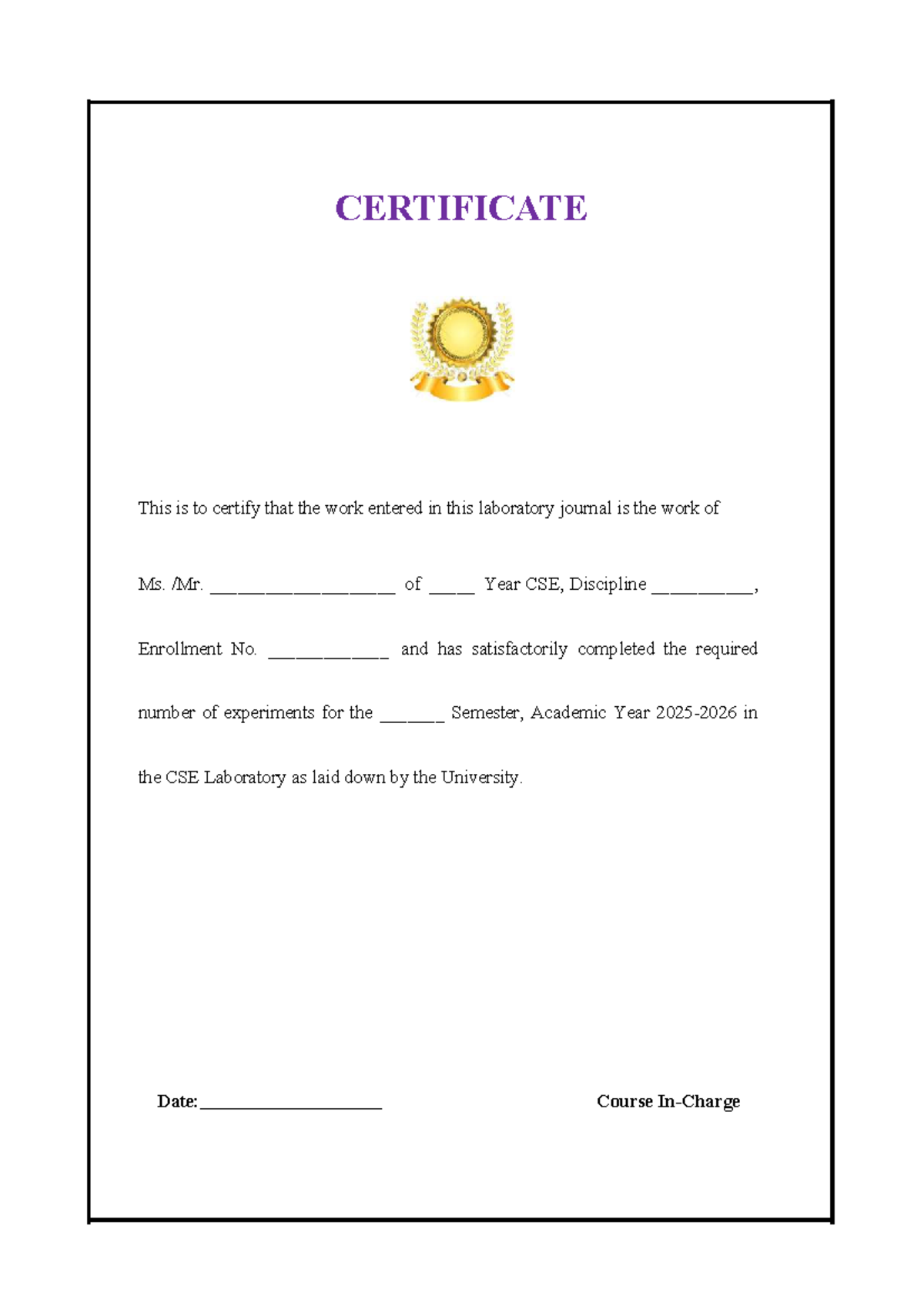 CSE 22BT04105 Laboratory Journal: Soft Computing Experiments - Studocu