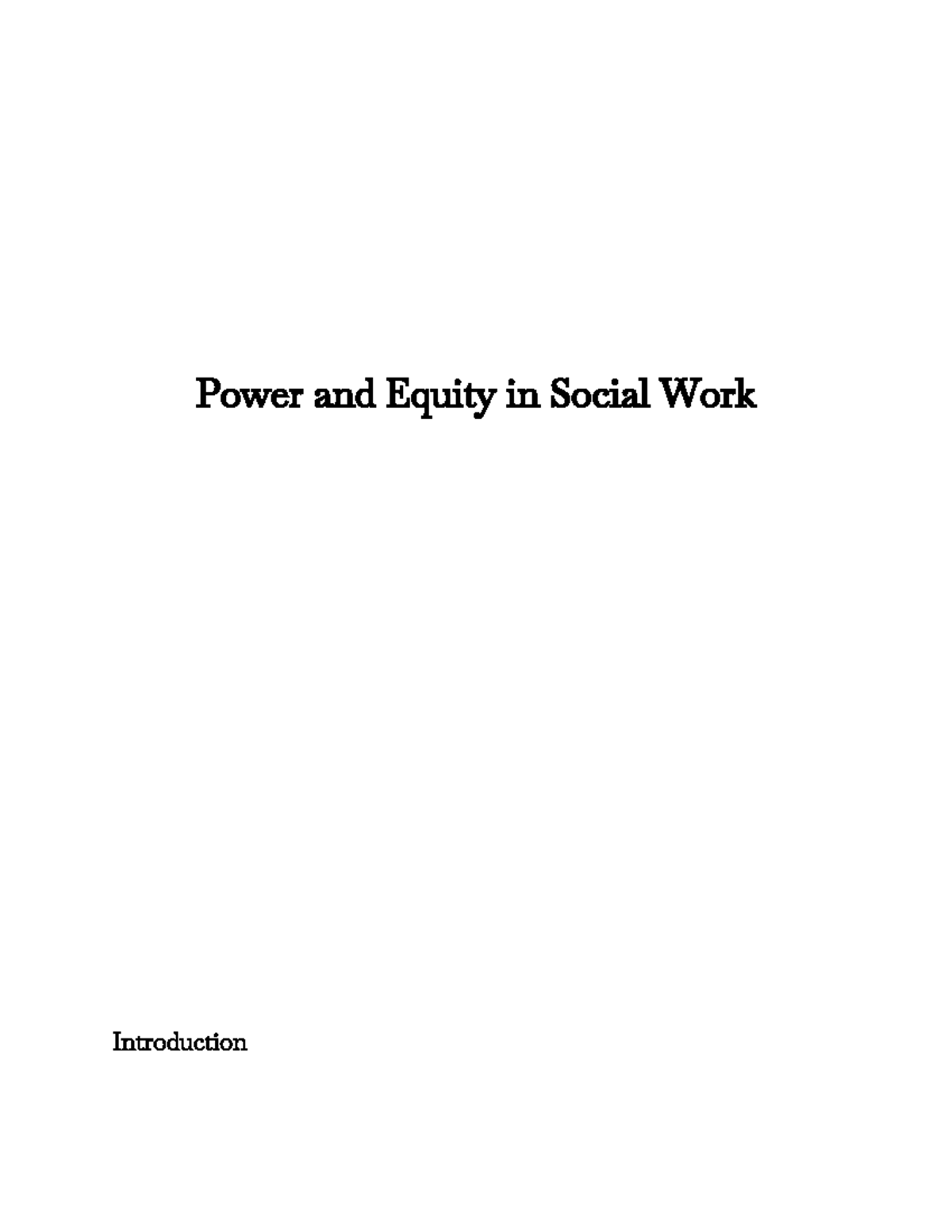 Power and Equity in Social Work: A Case Study on Josie's Experience ...