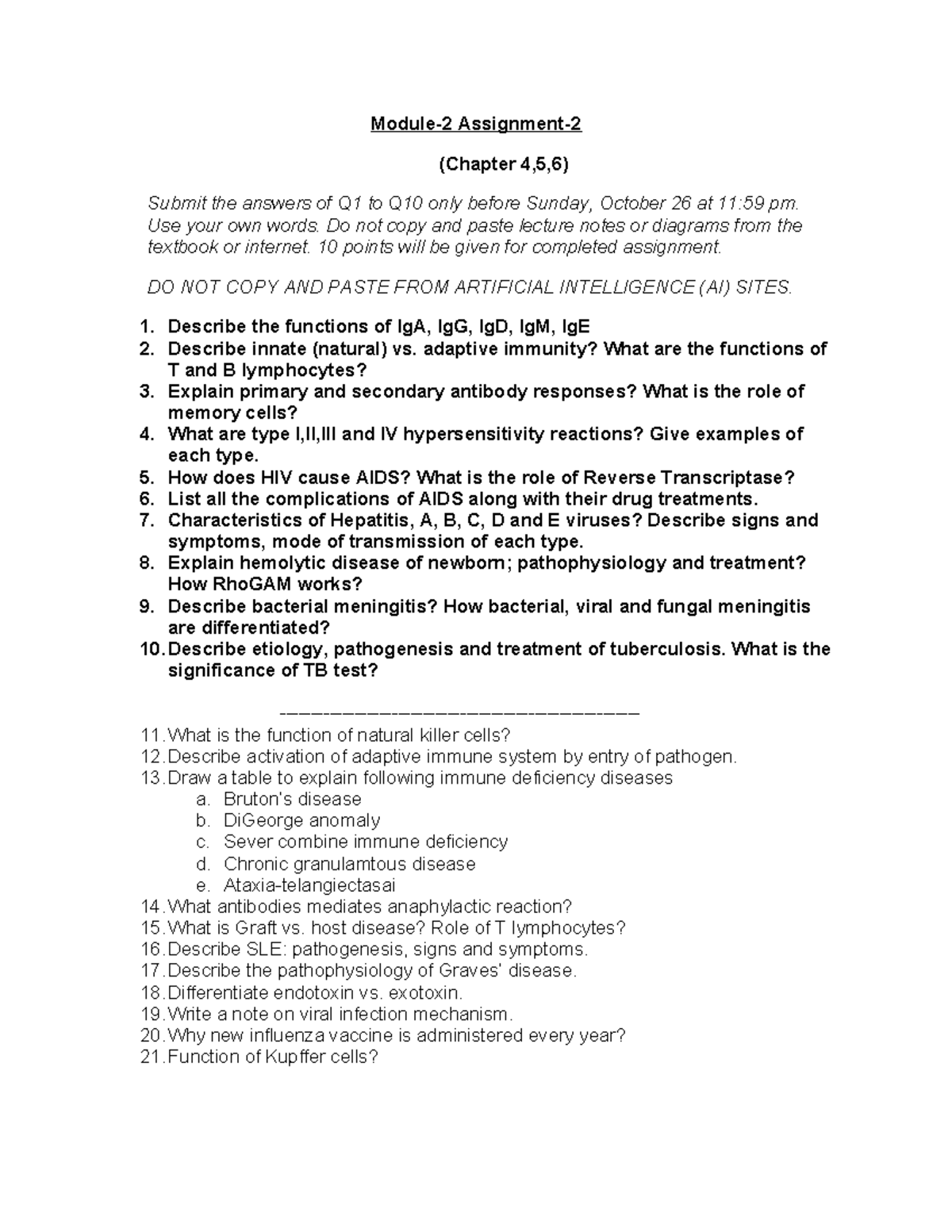 Module 2 Assignment-2: Study Guide for Chapters 4-6 Questions 1-10 ...