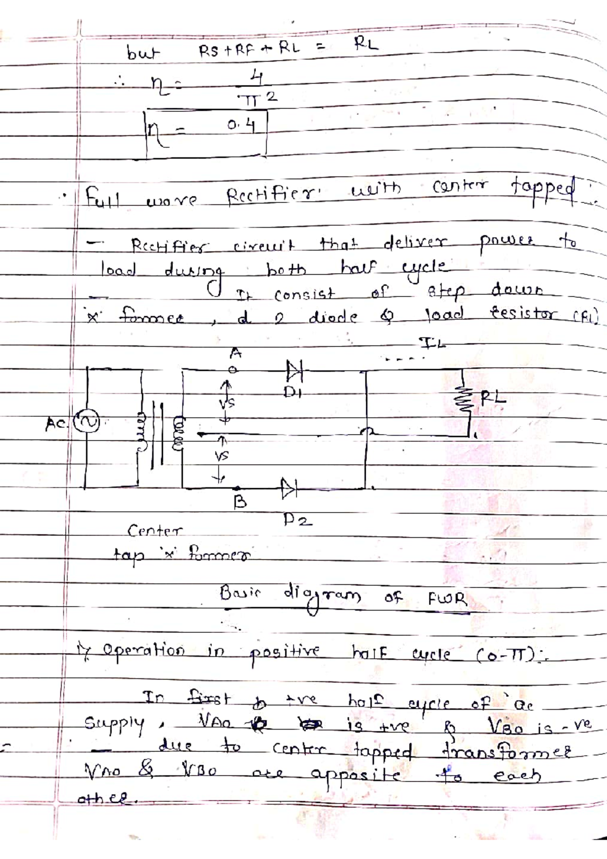 Unit 1 Part 2 Notes: Full Wave Rectifier & Zener Diode Concepts - Studocu