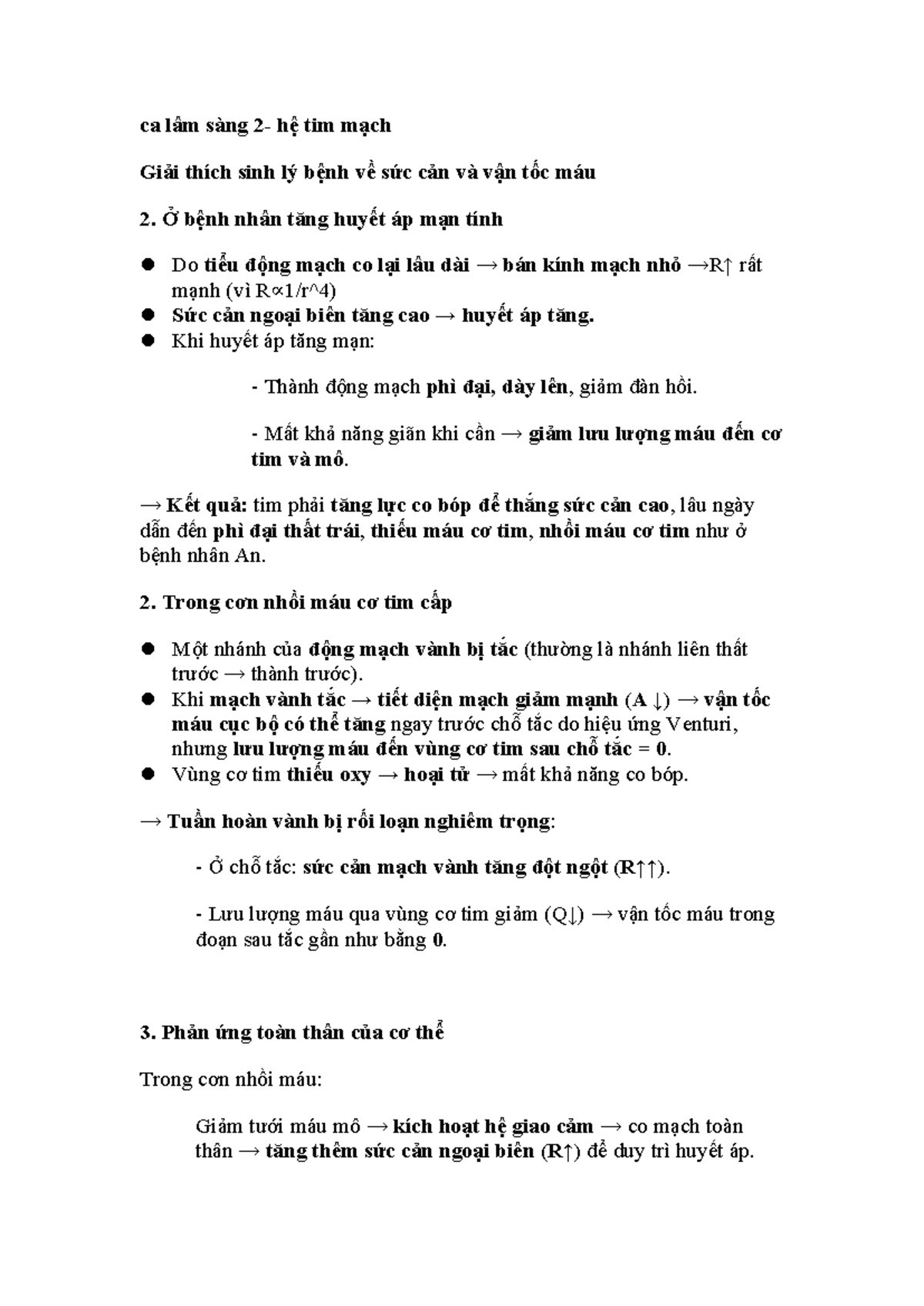 Ca lâm sàng 2 VLLY: Sinh lý bệnh tăng huyết áp và nhồi máu cơ tim - Studocu