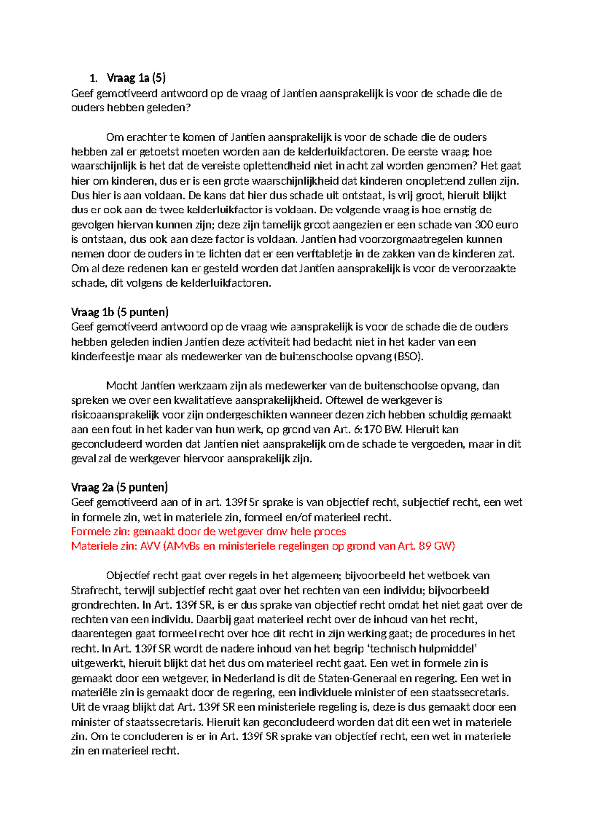 Oefententamen Grondslagen: Aansprakelijkheid en Rechtssystemen - Studeersnel