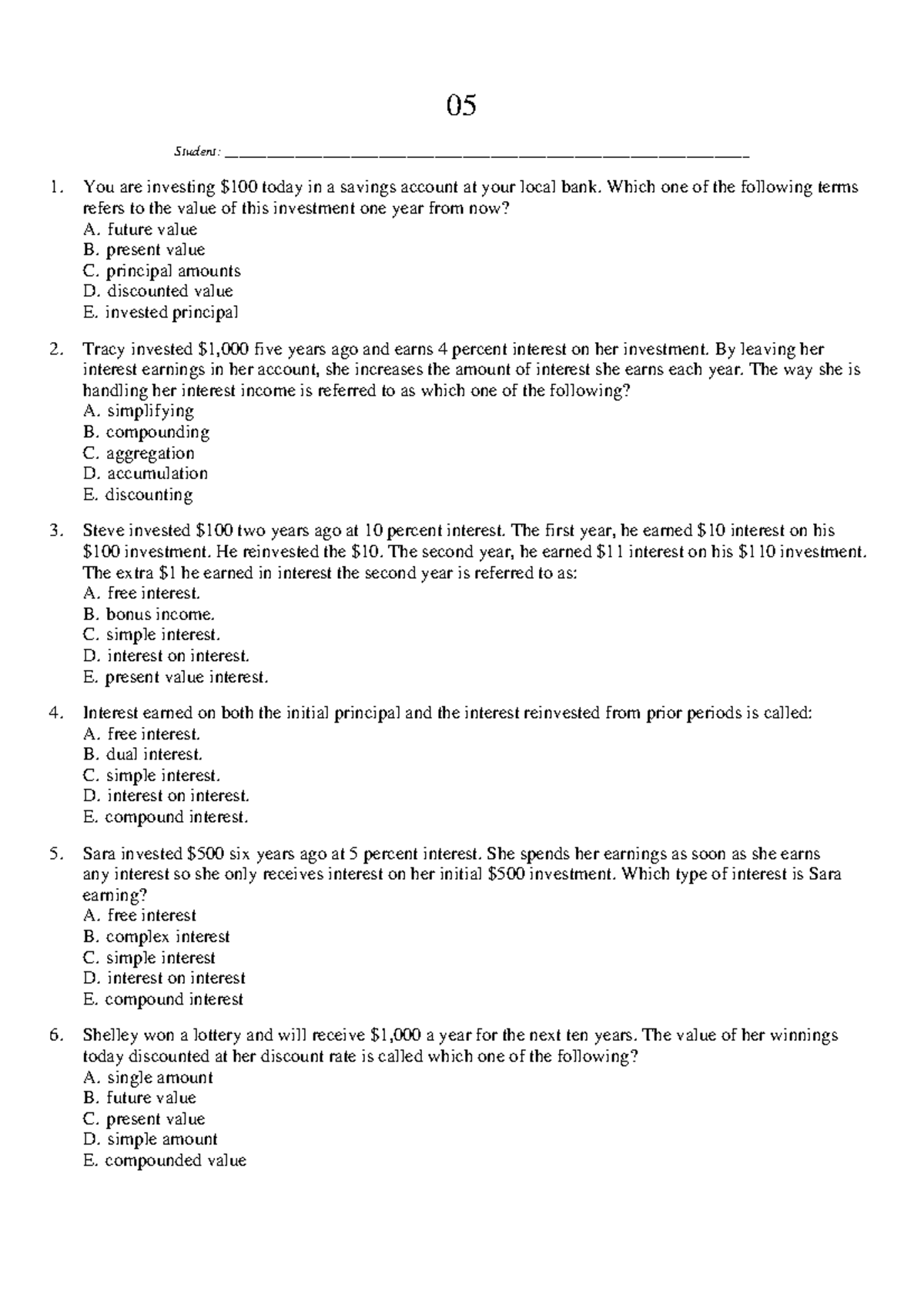 Chapter 5 - Investment Principles and Interest Calculations - Studocu