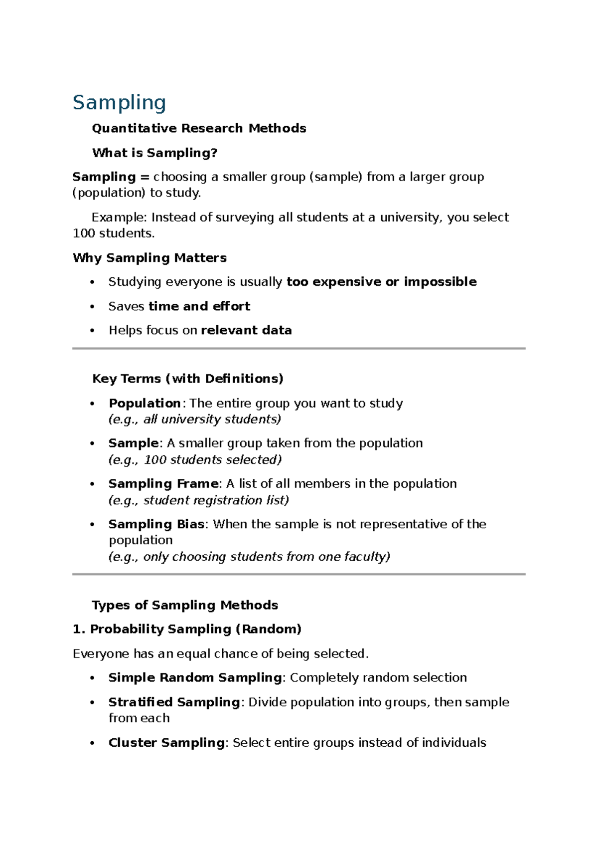 Socy - Sampling in Quantitative Research Methods: Key Concepts and ...