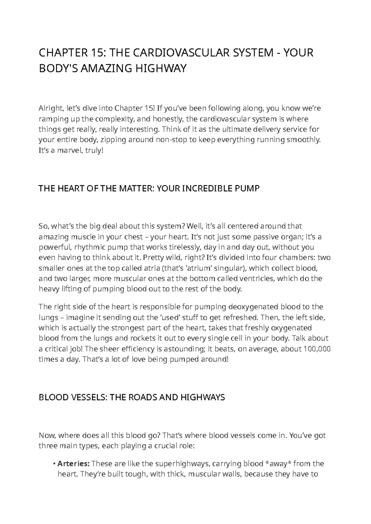 HUMAN ANATOMY & PHYSIOLOGY CH. 15: CARDIOVASCULAR SYSTEM REVIEW - Studocu
