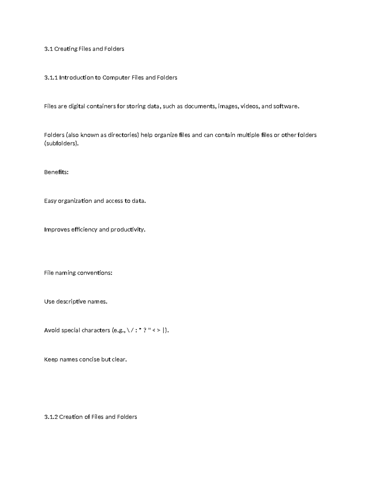 File Management Basics: Creating & Protecting Files and Folders - Studocu