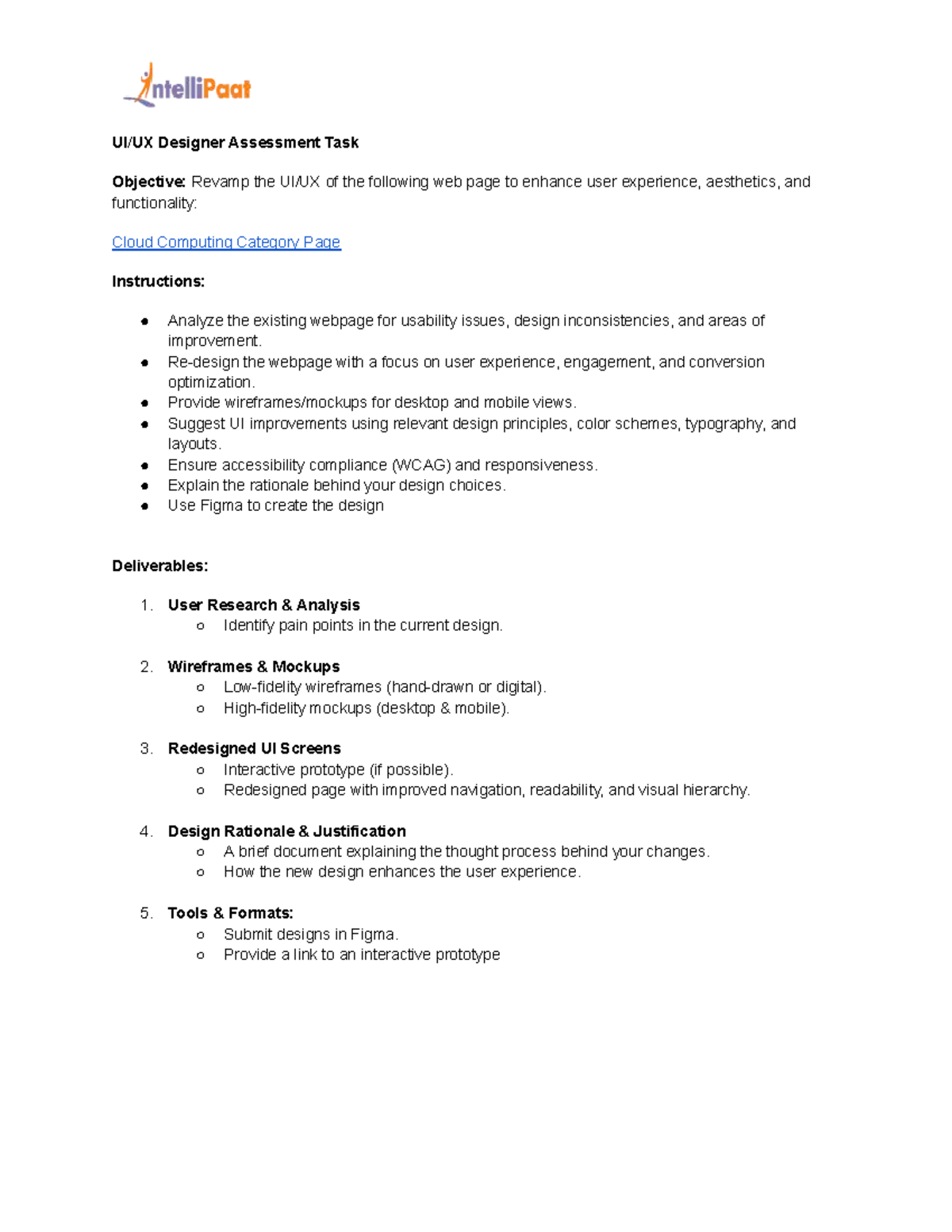 UI/UX Designer Assessment Task: Revamping Cloud Computing Page - Studocu