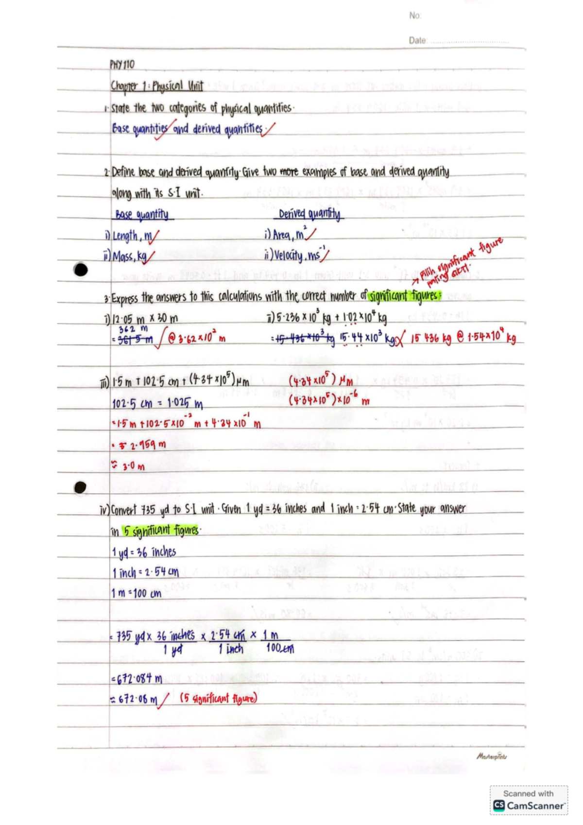 PHY110 Week 1 Tutorial: Understanding Physical Quantities and Units ...