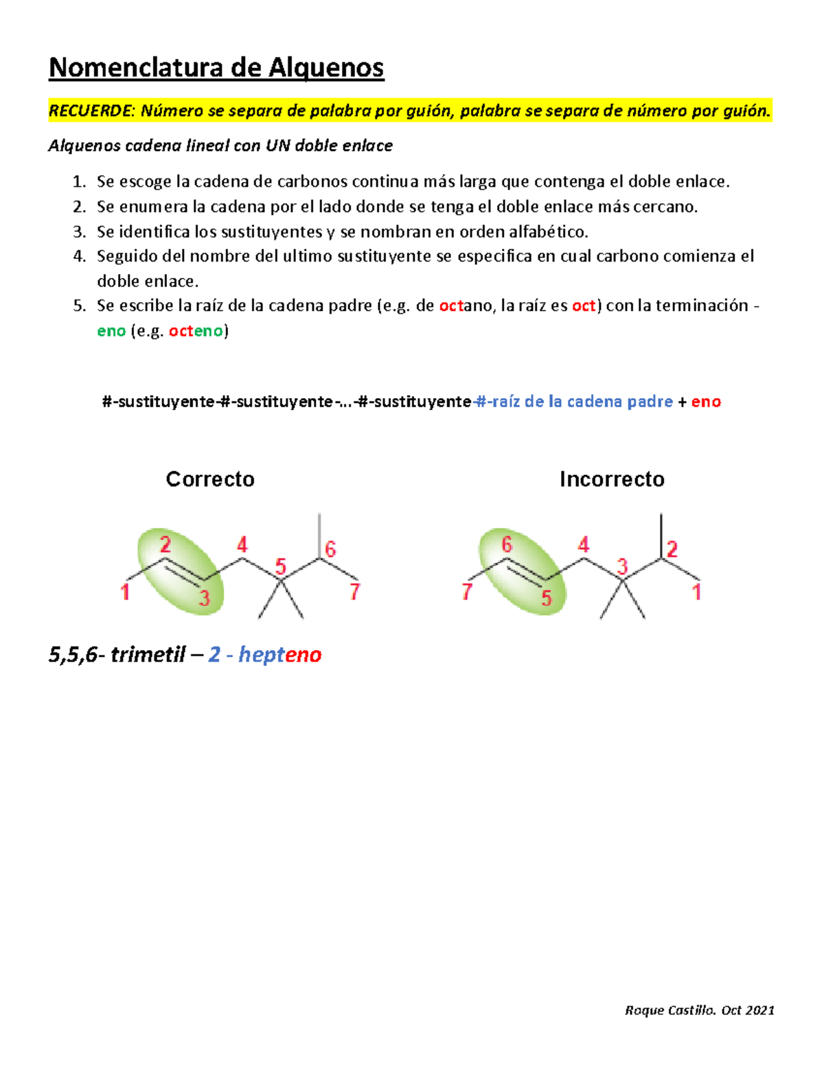 Nomenclatura de Alquenos y Alquinos: Reglas y Ejemplos Detallados - Studocu