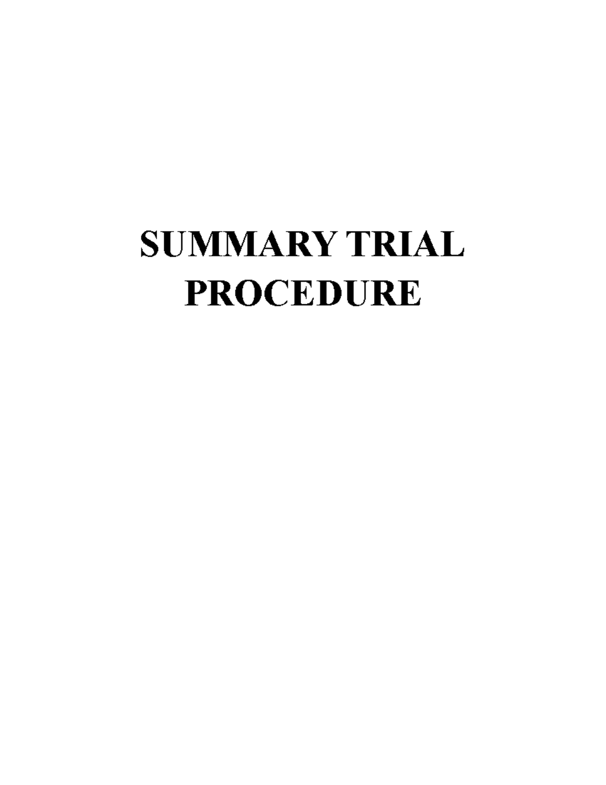 Summary Trial Procedure in Criminal Law (Crim U4) - Studocu