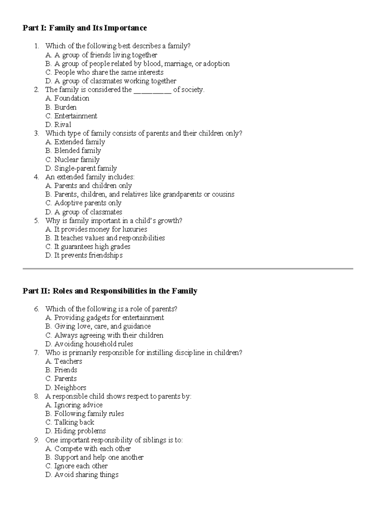Family and Parenthood: Understanding Roles and Responsibilities - Studocu