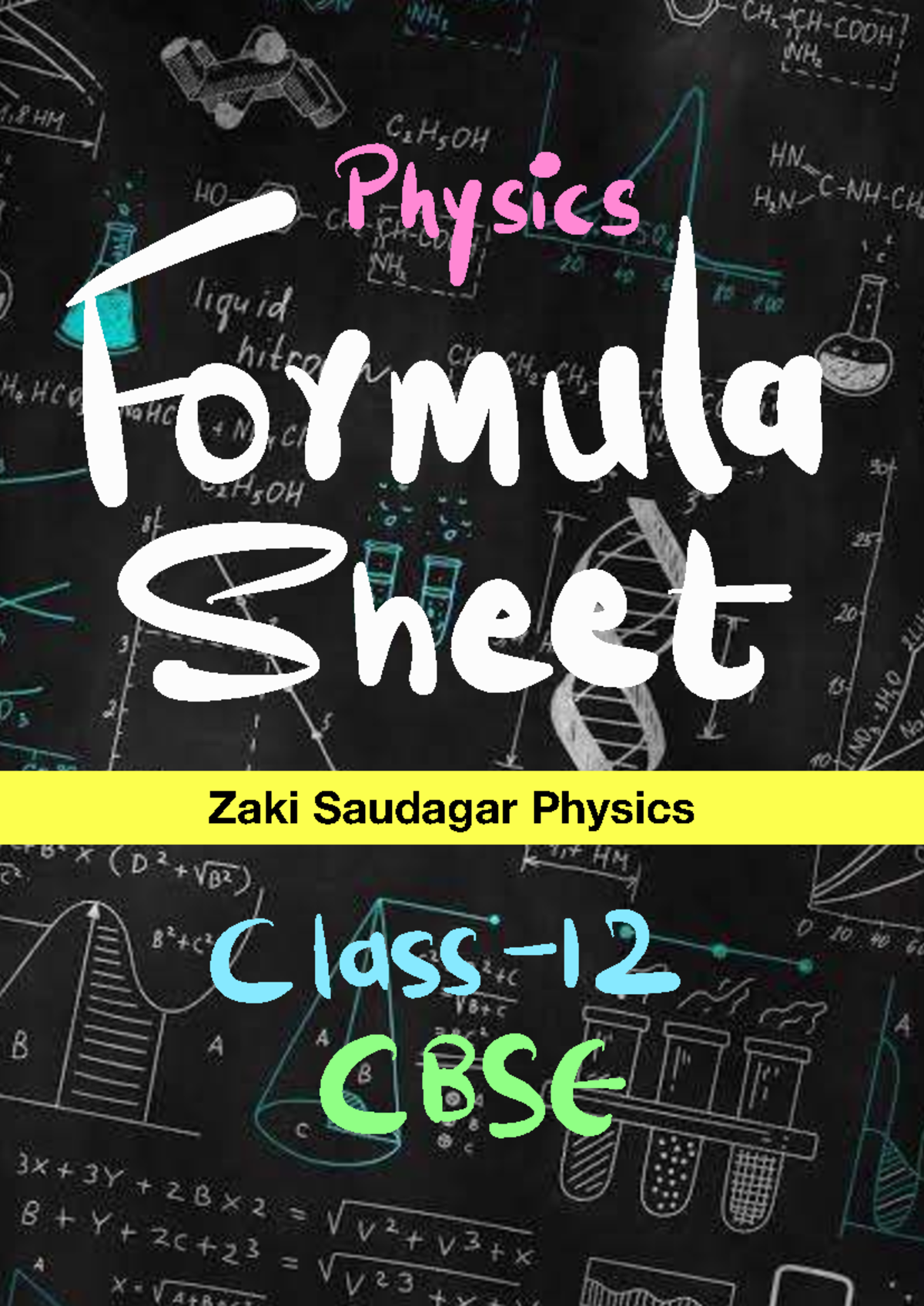 Physics Formula Sheet - CBSE by Zaki Saudagar - Studocu