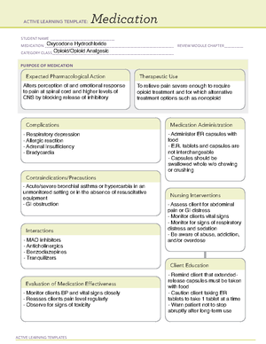 Nursing Skill Template - Pain Management - 111 - ACTIVE LEARNING ...