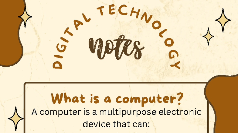 DIGI 101 Term 1 Study Notes: Understanding Computers and Software - Studocu