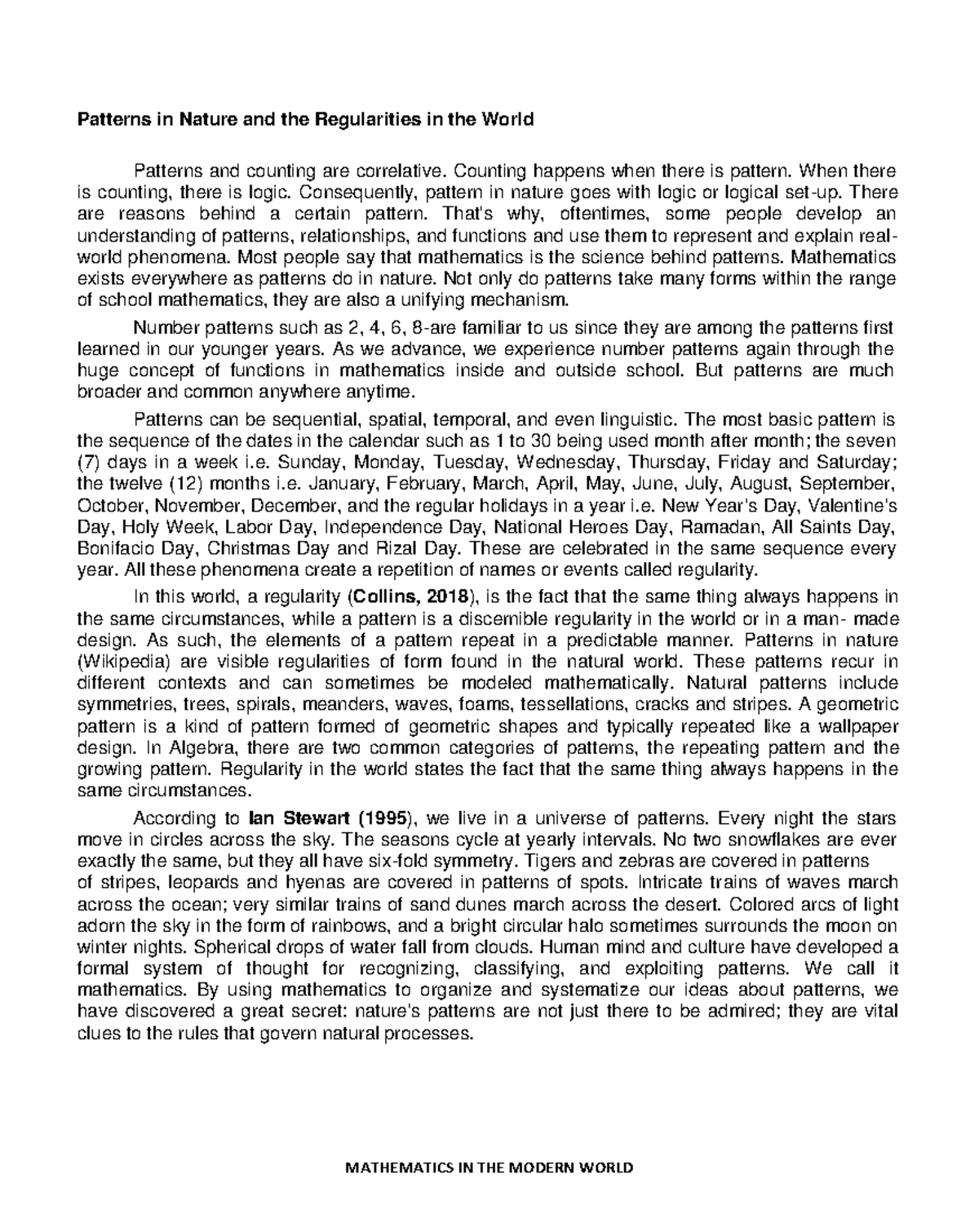 MAT 101: Patterns in Nature and Mathematical Regularities Explained ...