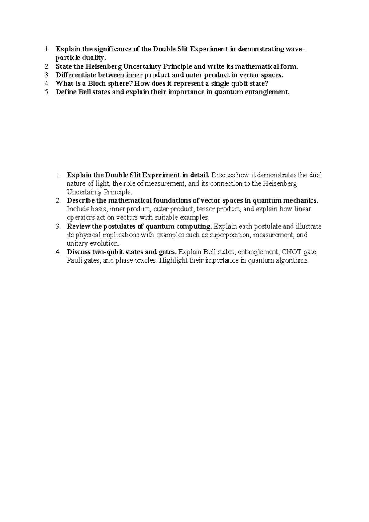 IAT1 - Quantum Mechanics Concepts & Applications: Q&A Guide - Studocu