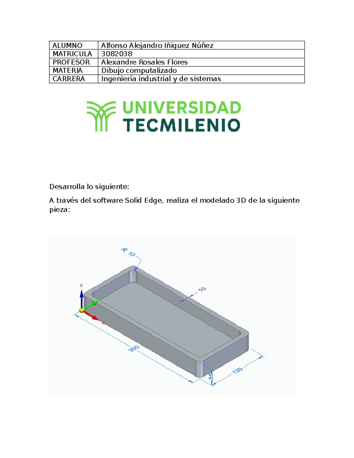 Modelado 3D de Pieza en Solid Edge - Dibujo Computarizado (3082038) - Studocu