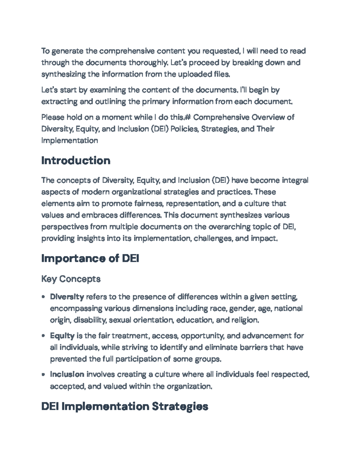 Comprehensive Overview of DEI Policies and Implementation Strategies ...