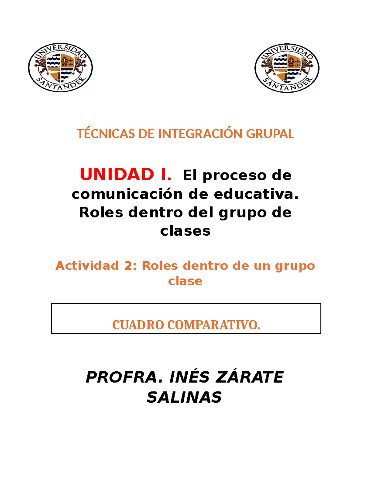 Cuadro Comparativo Roles DE Grupo - CUADRO COMPARATIVO. TÉCNICAS DE ...