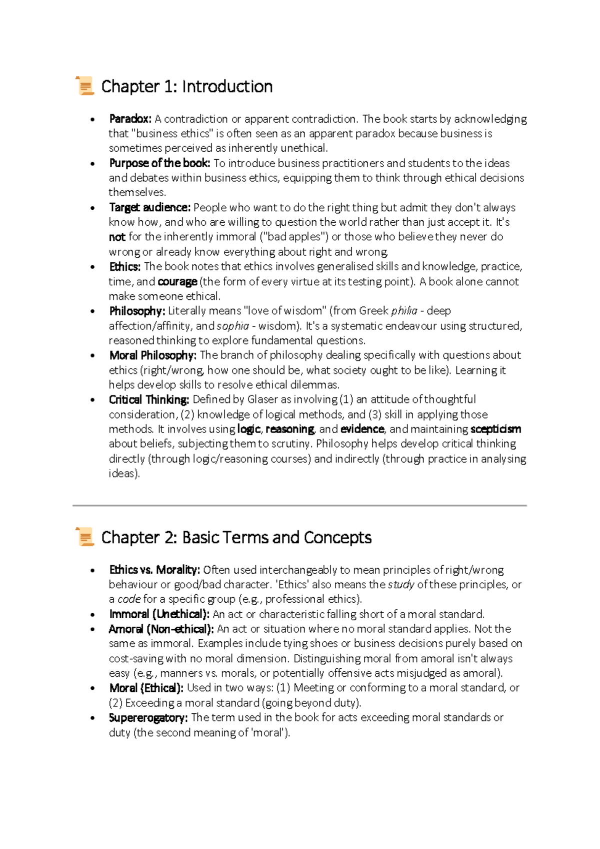 BUS 101: Chapter 1 - Introduction to Business Ethics and Paradoxes ...