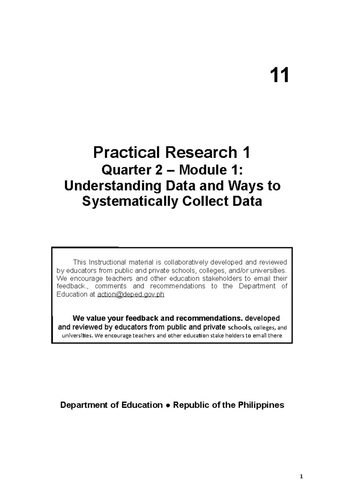 Practical Research| Module| Grade 11 - STEM/ABM/HUMMS - PRACTICAL ...